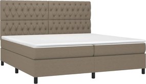 Box spring postel s matrací a LED taupe 200x200 cm textil 3135145