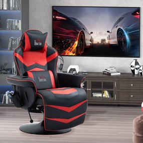 HOMCOM polohovací křeslo s masážní funkcí, ergonomické, lounge křeslo s vysokým opěradlem, polštářem, držákem na nápoje, TV křeslo, imitace kůže | Ao…