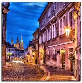 Obraz na plátně - Magické noční staré město - čtverec 3258A (50x50 cm)