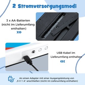 Costway 49 Keys Dětská klavírní klávesnice s 8 Rytmy a 8 Zvuky