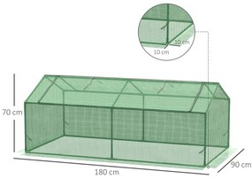 Outsunny polytunelový skleník s oknem Skleník na rajčata Studený rám 180 x 90 x 70 cm Zelený | Aosom