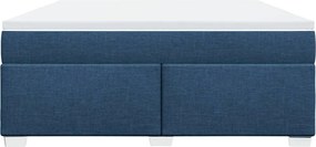 Box spring postel s matrací modrá 180x200 cm textil 3285157