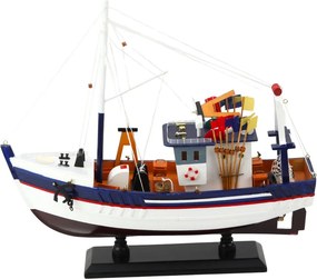 LEAN Toys Sběratelský model rybářského plavidla s vybavením 37x34cm
