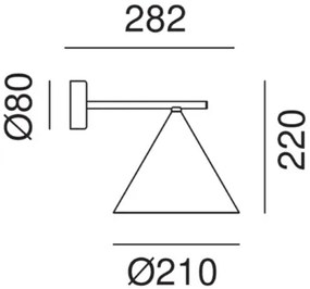 Il Fanale Minimalistické nástěnné svítidlo CONE ø 210 mm Barva: Antické železo