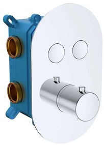 Mereo - Termostatická baterie pod omítku, pro 2 spotřebiče, s tělesem, chrom CB60106TB
