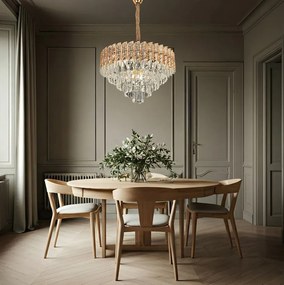 Toolight Toolight, křišťálové stropní svítidlo 50cm, 7xE14, G054-CP, zlatá, OSW-08948