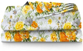 Ervi bavlněné prostěradlo -  žluté a šedé květy