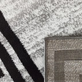 DY Šedočerný koberec s geometrickým vzorem Soho 04 Rozměr: 80x150 cm
