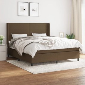 Box spring postel s matrací tmavě hnědá 180x200 cm textil 3131292