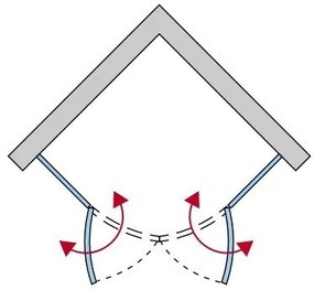 Ronal (Sanswiss) Ronal, SOLINO Black Line čtvrtkruh s dvoukřídlými dveřmi SOR Sklo: 07 čiré, Rozměr: 900x900