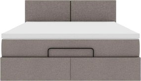 Osmanský postel s matrací taupe 140x190 cm textil 3311377