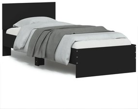 Rám postele s čelem černý 75 x 190 cm kompozitní dřevo