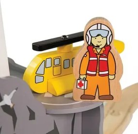 Bigjigs Rail Tunel s majákem a heliportem / od 3 let