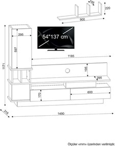 Televizní stěna Como White and Cordoba