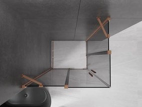 Mexen Velar Duo, sprchový kout s posuvnými dveřmi 100 x 90 cm, 8mm šedé sklo, měděná matná, 871-100-090-42-65
