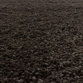 Ayyildiz Kusový koberec FLUFFY 3500, kulatý, Hnědá Rozměr koberce: 80 cm KRUH