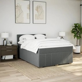 Box spring postel s matrací tmavě šedá 140x200 cm textil 3287092