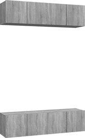 Nástěnné TV skříňky 4 ks šedé sonoma 60 x 30 x 30 cm kompozit 3120204