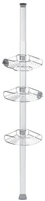 Rohová tyč s nastavitelnými poličkami do sprchy Simplehuman, nerez / hliník, 152 -243cm