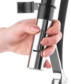 Invena Terra, kuchyňská baterie s elastickým ramenem, černá-chrom, INV-BZ-54-L04-D