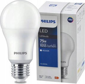 LED žárovka E27 PHILIPS 10W 1055lm Neutrální barva 4000K LEDBulb A60