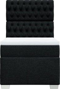 Box spring postel s matrací černá 90x200 cm textil 3290380