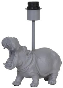 Šedá základna ke stolní lampě s hrošíkem Hippo - 27*11*28 cm / E27
