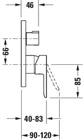 Duravit DC4210012046 - Sprchová baterie pro pod. instalaci D-CODE matná černá
