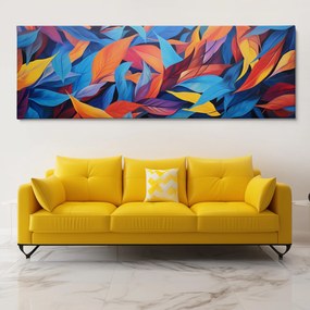 Obraz na plátně - Barevné listoví, Abstrakce FeelHappy.cz Velikost obrazu: 180 x 60 cm