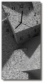 Skleněné hodiny vertikální Mramorově šedý stůl