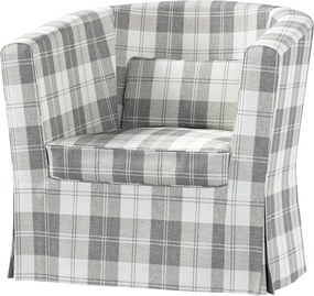 Potah na křeslo IKEA Ektorp Tullsta barva šedá látka pletený vzor, vzorované