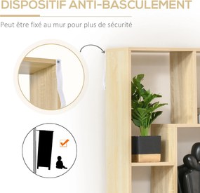 HOMCOM Moderní knihovna ve tvaru zig-zag 70D x 24Š x 178V cm Dřevotříska Přirozené dřevo