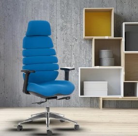 MERCURY Ergonomická kancelářská židle WORKEASE - modrá látka