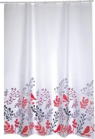 MSV BRIDS bílý / Sprchový závěs / motiv květin / 180 x 200 cm / polyes