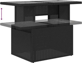 7dílná zahradní sedací souprava s poduškami černá polyratan 3269175