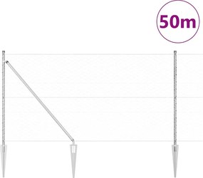 Hexagonální plot s podpěrou 50 x 1,4 m Pozinkovaná ocel 3353423