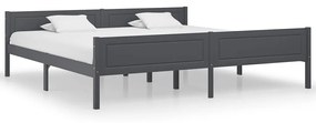 Rám postele masivní borové dřevo šedý 200 x 200 cm,  322130