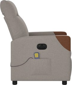 Elektrické masážní polohovací křeslo taupe textil 3324003