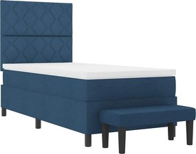 Postel s boxspringem s polštářem Modrá 90 x 190 cm textil 3344113