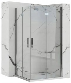 Rea Molier Double, sprchová kabina 80(dveře) x 80(dveře) x 190 cm, 6mm čiré sklo, chromový profil, 50201