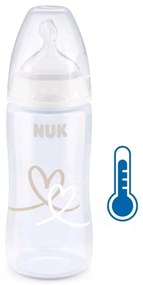 Kojenecká láhev NUK FC+Temperature Control 300 ml BOX-Flow Control savička white Barva: Bílá