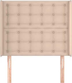Čelo postele typu ušák cappuccino 83x16x118/128 cm umělá kůže 3119657