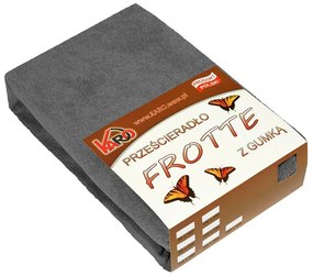 Froté prostěradlo s gumou 200x220 antracit 072 tloušťka 200g/m2 KARO