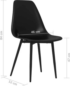 vidaXL Jídelní židle 6 ks PP [3082342] Barva: Černá