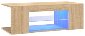 vidaXL Marketos TV skříňka s LED osvětlením dub sonoma 90 x 39 x 30 cm