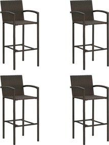 vidaXL Barové stoličky 4 ks polyratan [313455] Barva: Hnědá