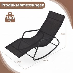 Costway Zahradní lehátko odolné proti povětrnostním vlivům ergonomické – černý