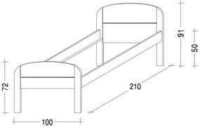 Gazel BERGHEN dřevěná postel 90 - SENIOR