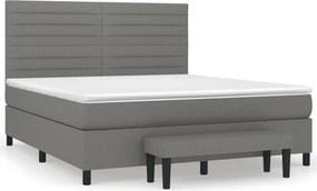 Box spring postel s matrací tmavě šedá 160x200 cm textil 3136686