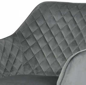 Jídelní židle šedá sametová látka, kovové nohy, černý matný lak DCH-425 GREY4